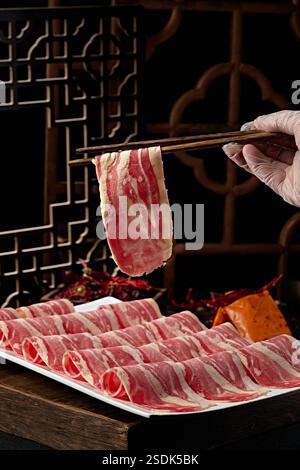 Ordos yellow fat beef slices Stock Photo - Alamy
