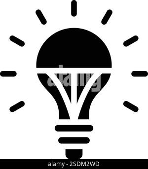 led light bulb glyph icon vector. led light bulb sign. isolated contour ...