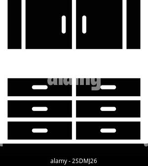 kitchen furniture glyph icon vector illustration Stock Vector Image ...