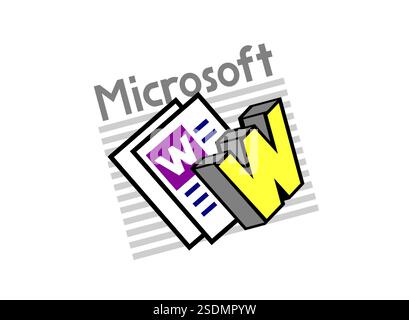 Microsoft Word Logo 1987, Software, Old Logo from 1987 Stock Photo - Alamy