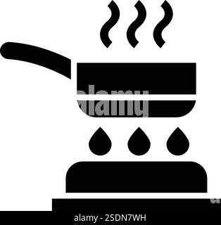 pan for cooking glyph icon vector illustration Stock Vector Image & Art ...
