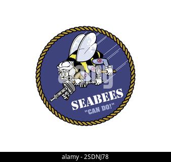 Rotated to left, Seabees Symbol, Organisation, Logo Stock Photo - Alamy