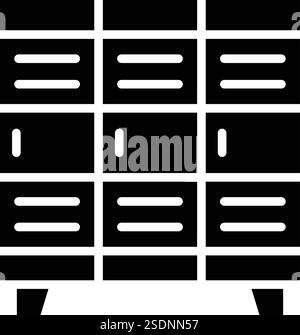 Lockers icon vector, filled flat sign, solid pictogram isolated on ...