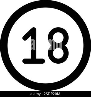 Eighteen Vector Icon Design Illustration Stock Vector Image & Art - Alamy