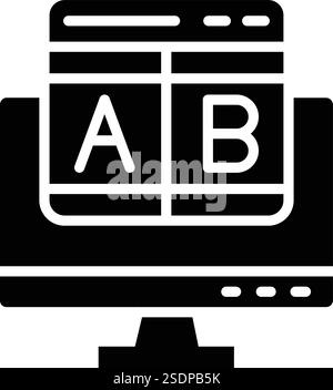 Ab testing line icon. Ui test button sign. Continuous line with curl ...