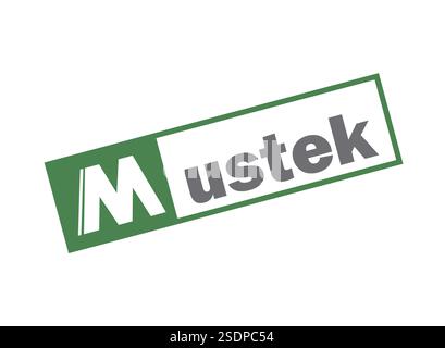 Turned to the left, Mustek logo, logo Stock Photo - Alamy