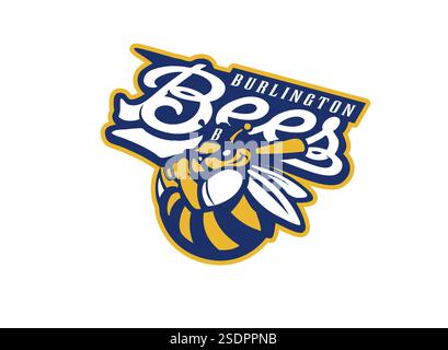 Rotated to right, Burlington Bees Logo 1993, Baseball, Old Logo from ...