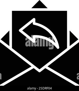 Reply all icon logo sign vector outline in black and white color Stock ...