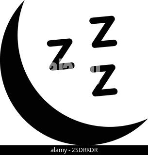 Zzz icon logo sign vector outline in black and white color Stock Vector ...