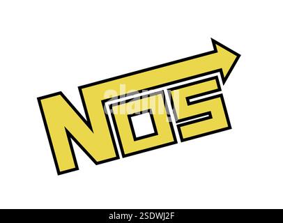 Turned to the left, NOS logo, drink, logo Stock Photo - Alamy