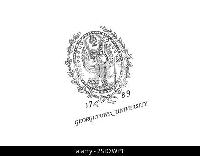Turned to the left, Georgetown University logo athletics, education ...