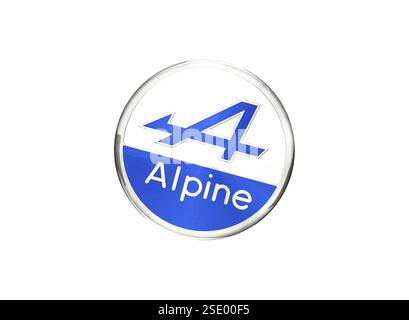 Rotated to right, Alpine Motor Logo, Car, Logo Stock Photo - Alamy