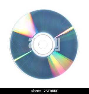 One shiny compact disc isolated on white Stock Photo - Alamy