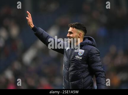 West Bromwich Albion's Tammer Bany applauds fans at full time following ...