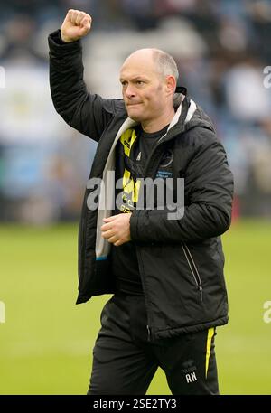 Alex Neil manager of Millwall celebrates their 0-1 win with the ...