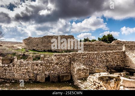 The archaeological site of Maktar in west-central of Tunisia Stock ...
