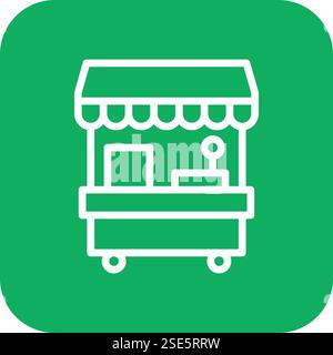 Stall icon logo sign vector outline in black and white color Stock ...