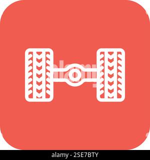 car axle icon logo sign vector outline in black and white color Stock ...