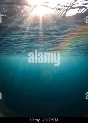 Water reflections at the sea. Underwater photography. Summertime ...