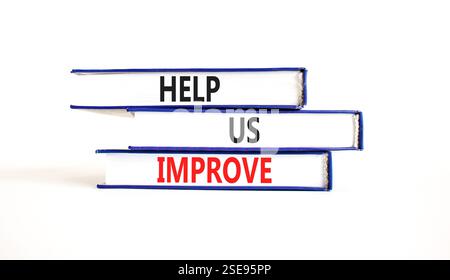 Help us improve symbol. Concept words Help us improve on beautiful red ...
