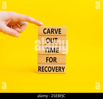 Wooden blocks with symbol of time management concept on blue background ...