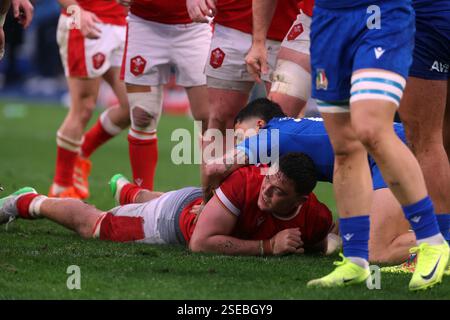 Dafydd Jenkins of Wales during the 2025 Guinness 6 Nations match Wales ...