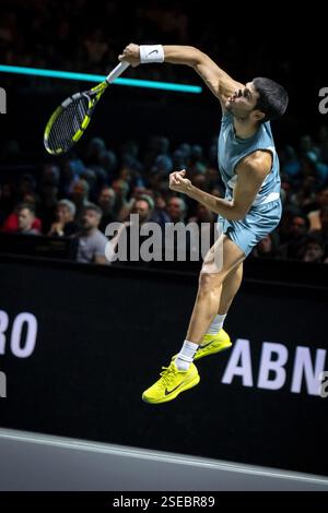 Carlos ALCARAZ (ESP) In action during the Rolex Paris Masters 2021 ...