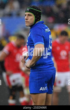 Juan Ignacio Brex of Italy celebrates scoring second try during the ...