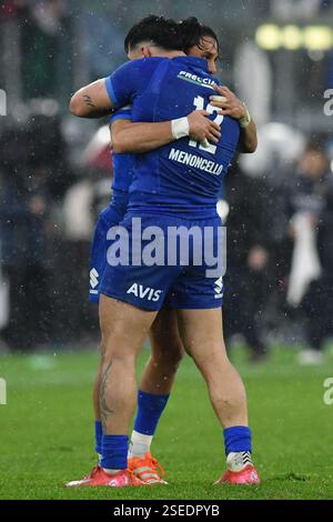 (L-R) Ange Capuozzo and Tommaso Menoncello of Italy celebrate score ...