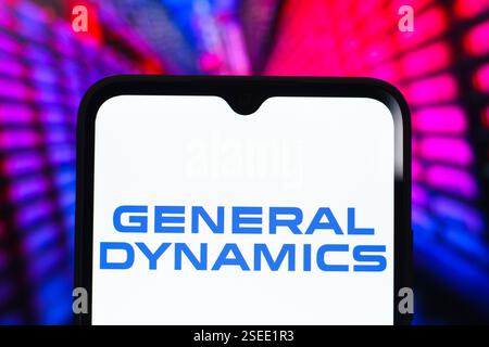 In this photo illustration, the General Dynamics Corporation logo seen ...