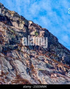 "The Slabs" climbing area on Cannon Cliff, site of the fallen "Old Man ...