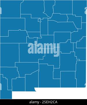 Editable vector file of the counties that make up the state of New Mexico, located in the United ...