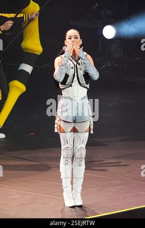 Katy Perry performing during the opening ceremony of the 2025 Invictus ...