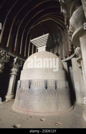 Stupa in Buddhist Karla caves finest examples of ancient rock cut caves ...