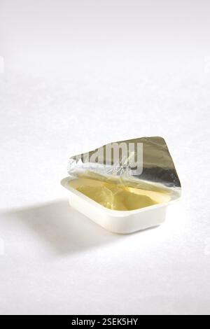 Dairy product, makhan maska butter in container on white background ...