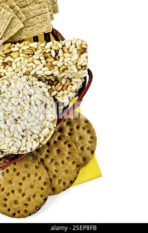 Rye crispbread on white background. Healthy food Stock Photo - Alamy