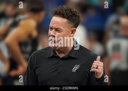 San Antonio Spurs interim head coach Mitch Johnson in action during the ...