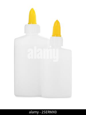 Two bottles of glue isolated on white Stock Photo - Alamy