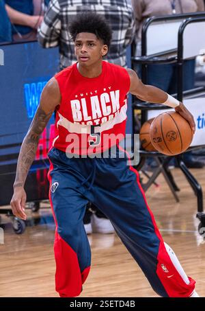Washington Wizards guard AJ Johnson (4) poses for a photo during the ...