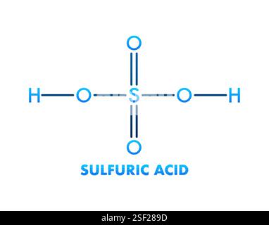 Sulfuric Acid Molecular Structure with Blue Spheres Floating Around ...