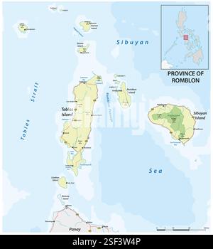 Map of the Philippine province of Romblon, Mimaropa Stock Photo - Alamy