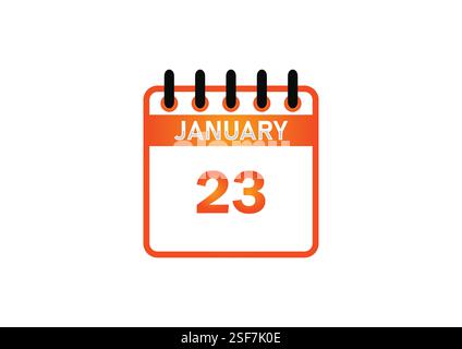 January 23 - calendar and Time planner. Daily Calendar Icon reminder ...
