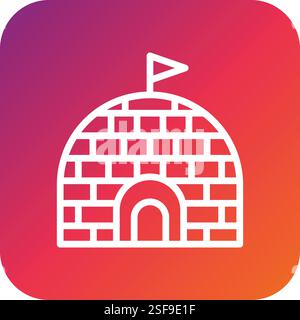 igloo ice house line icon vector. igloo ice house sign. isolated ...