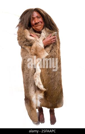 Model of neanderthal boy from Pontnewydd Cave, North Wales, Wales, UK ...