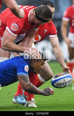 Monty Ioane of Italy celebrates victory at the end of the Guinness Six ...