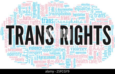 Trans Rights word cloud conceptual design isolated on white background ...