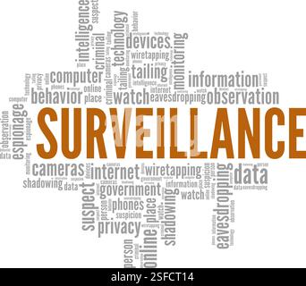 Surveillance word cloud conceptual design isolated on white background ...