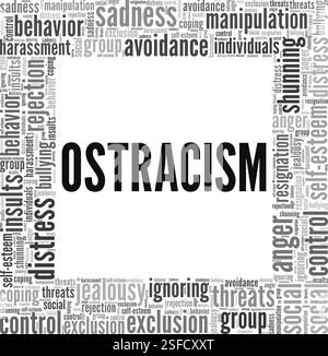 Ostracism word cloud conceptual design isolated on white background ...