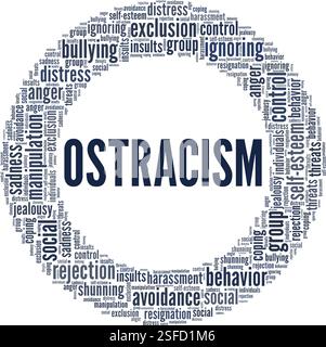 Ostracism word cloud conceptual design isolated on white background ...