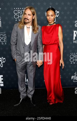 Marco Perego mit Ehefrau Zoe Saldana bei der Verleihung der 30. Critics ...